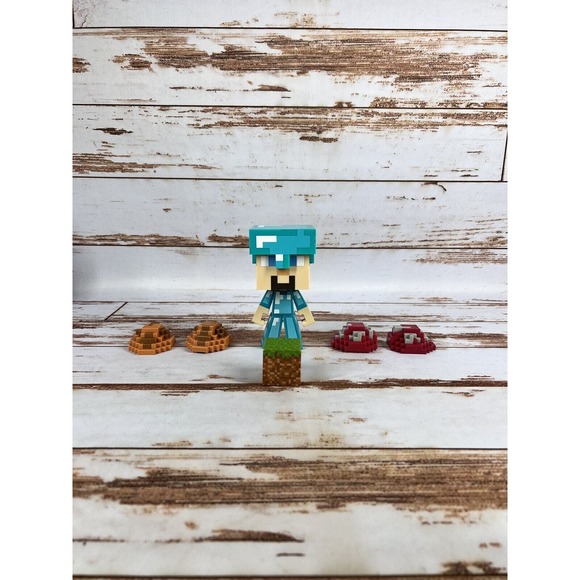 Minecraft | Toys | Minecraft Diamond Steve Vinyl Figure Removable ...